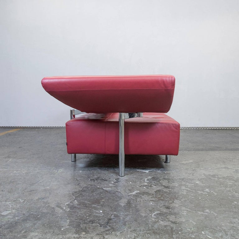 COR Arthe Designer Leather Sofa Red Three-Seat Couch Recamiere Function ...