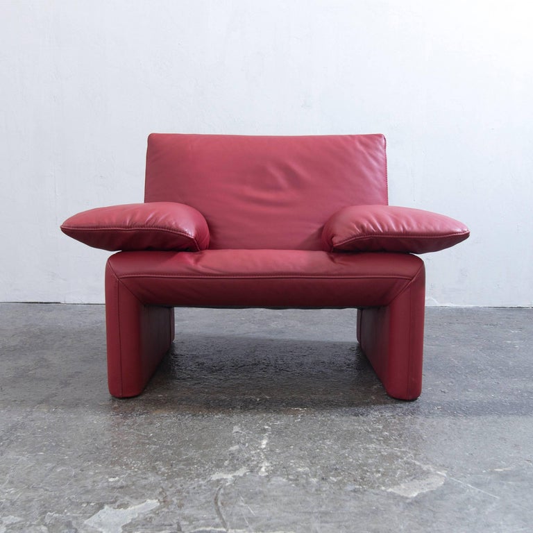 Jori Designer Sessel Rot Leder Einsitzer Couch Funktion Modern ...