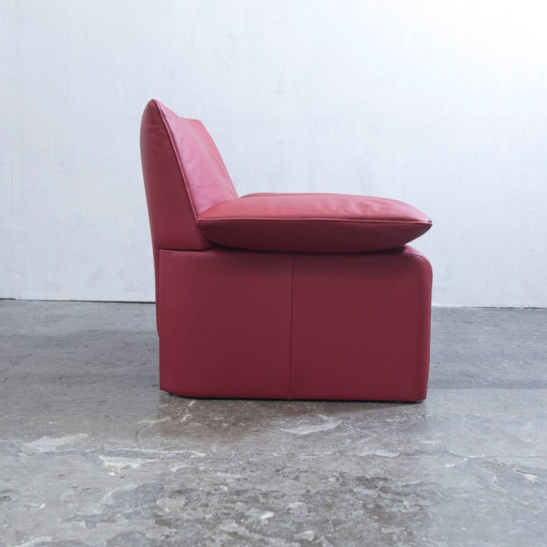 Jori Designer Sessel Rot Leder Einsitzer Couch Funktion Modern ...