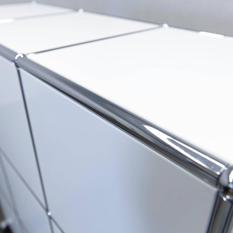 USM Haller Designer Sideboard White Wheels Office Shelf at 1stDibs