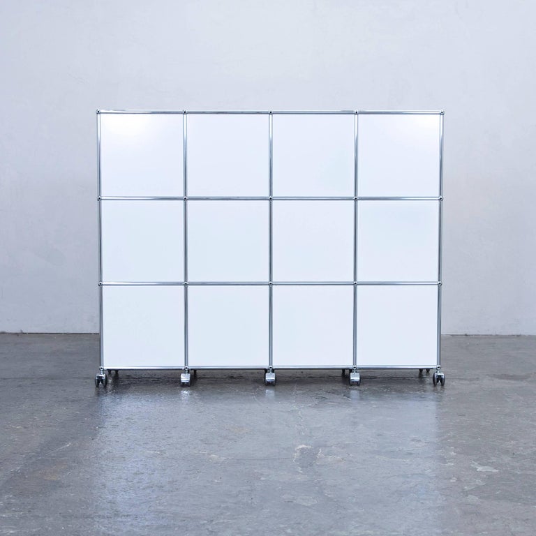 USM Haller Designer Sideboard White Wheels Office Shelf at 1stDibs