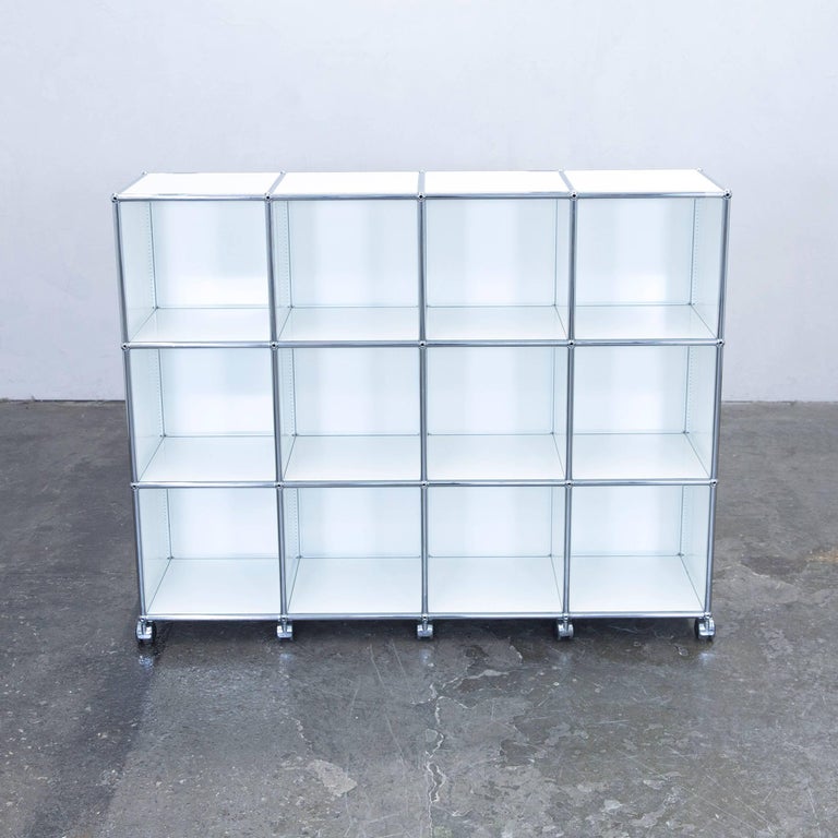 USM Haller Designer Sideboard White Wheels Office Shelf at 1stDibs