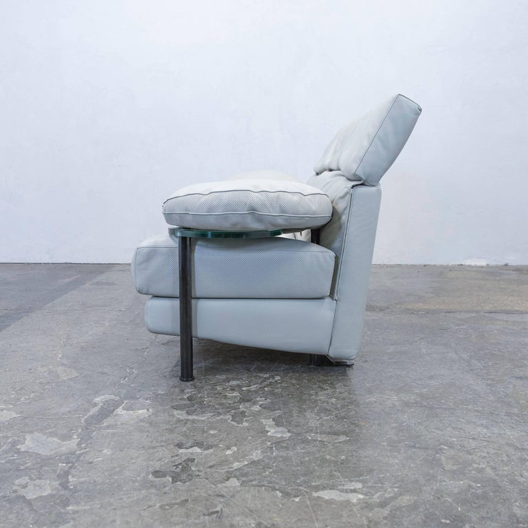 B&B Italia Arca Paolo Piva Designer Sofa Grey Leather Three-Seat Glass ...