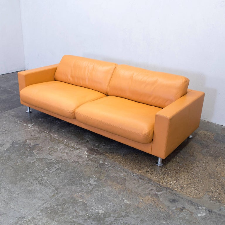 Rolf Benz Basix Designer Sofa Orange Three-Seat Couch Modern For Sale ...