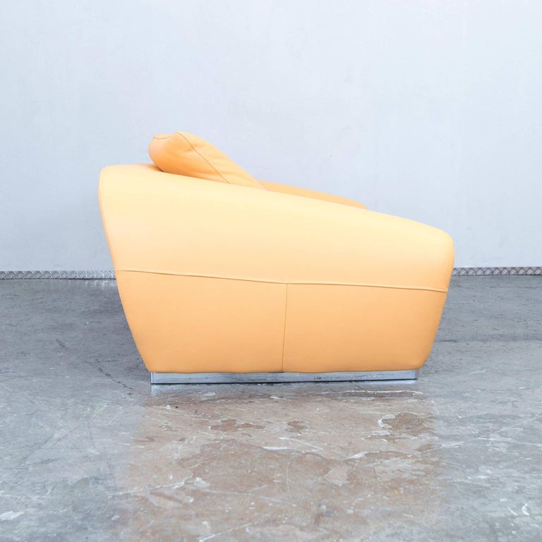 Chateau d'Ax Voga Designer Leather Sofa Yellow Two-Seat Couch Modern at ...