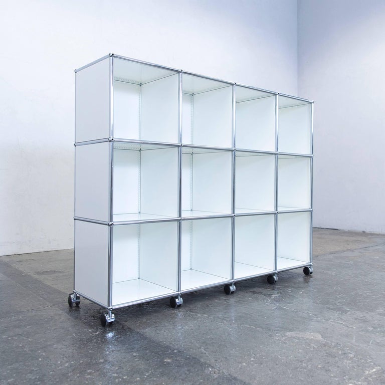 USM Haller Designer Sideboard White Wheels Office Shelf at 1stDibs