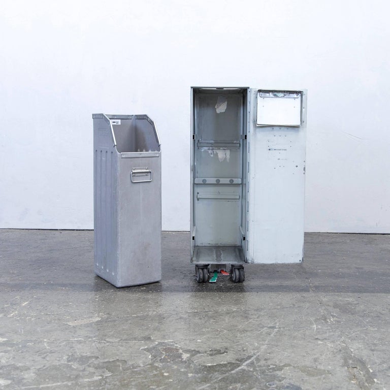 Swiss Air Airplane Trolley Cart White Grey Full Size Trash Bin at 1stDibs