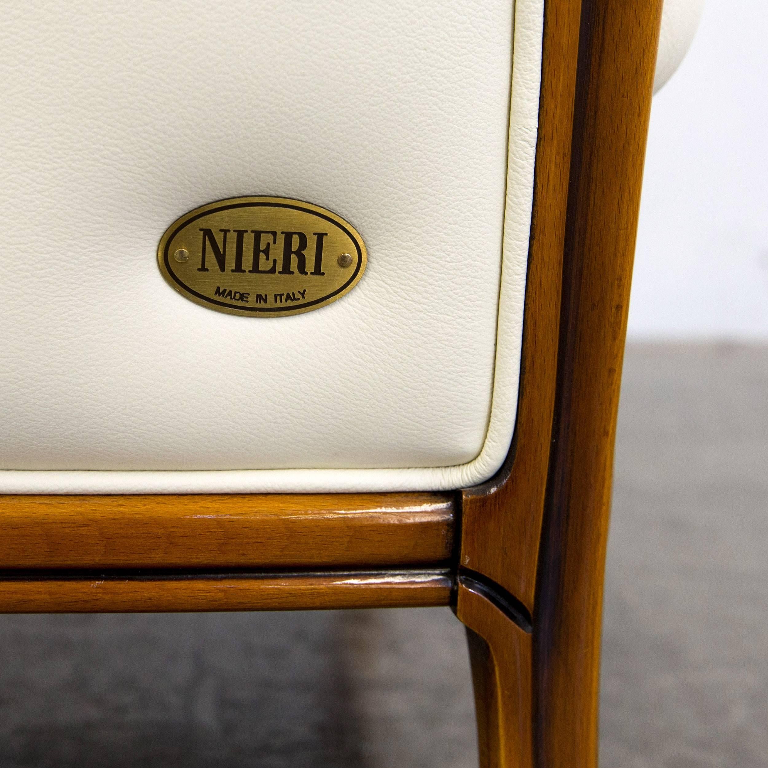 Nieri Designer Chair Leather Crème Beige One-Seat Wood at 1stDibs ...