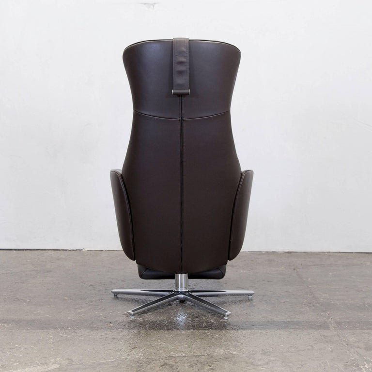 FSM Designer Chair Leather Brown Relax Recliner Function One-Seat Couch ...