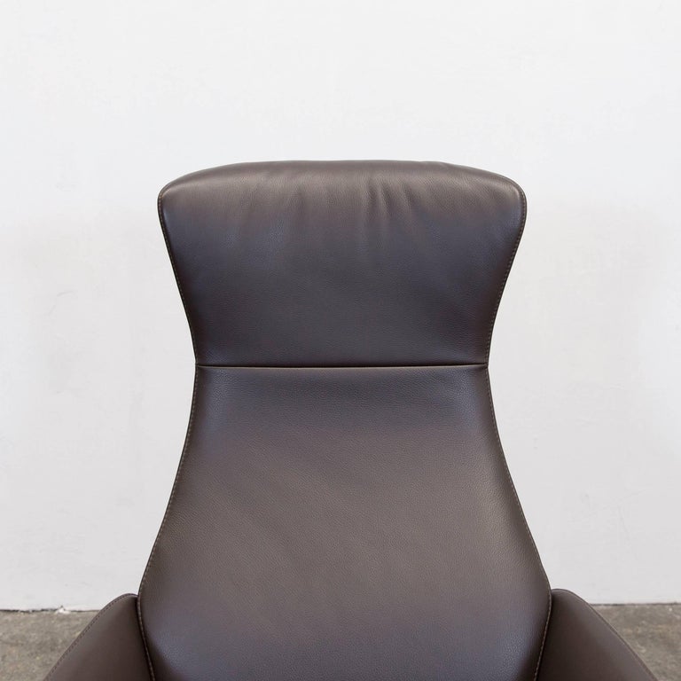 FSM Designer Chair Leather Brown Relax Recliner Function One-Seat Couch ...