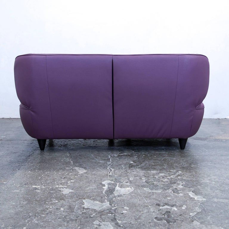 Designer Corner Sofa Set Footstool Lilac Two-Seat Couch Modern Faux ...