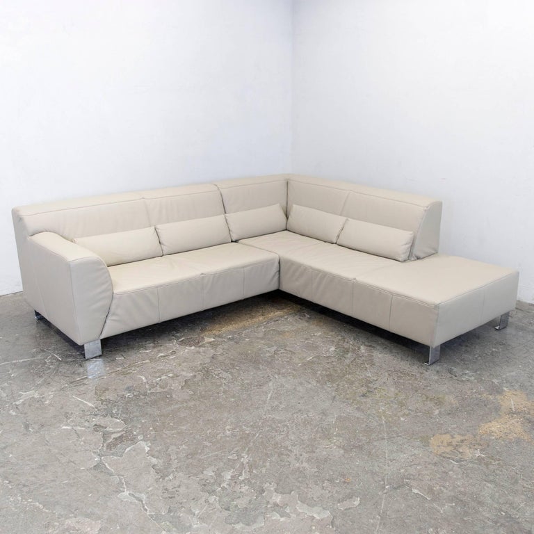 ADA Designer Corner Sofa Beige Leather Sleeping Function Couch at 1stDibs | designer corner ...