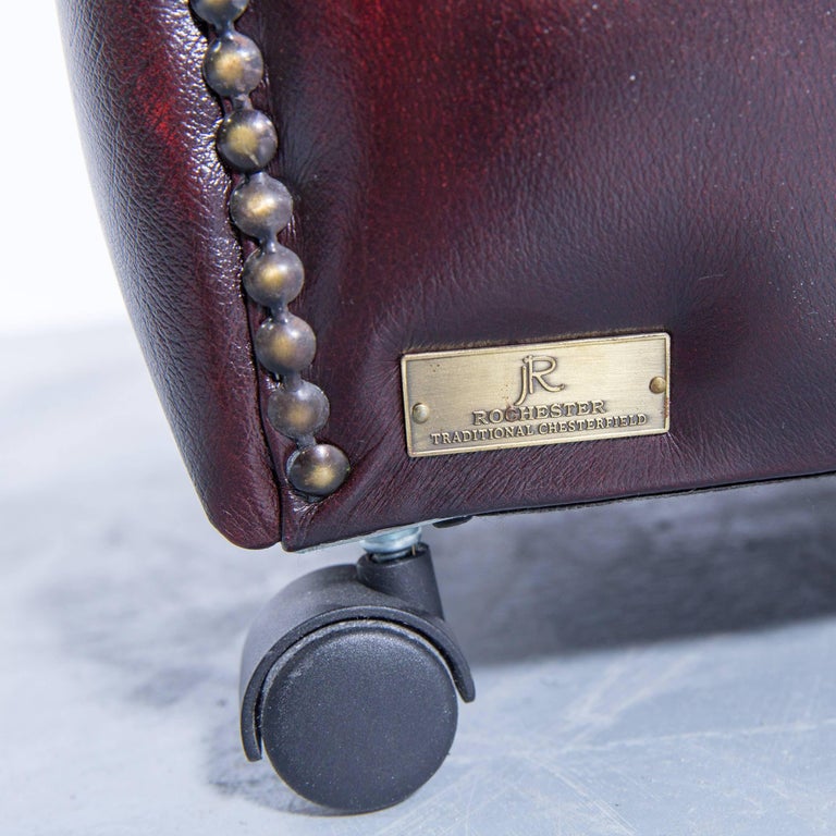 Rochester Chesterfield Footstool Oxblood Red Leather Vintage Retro ...