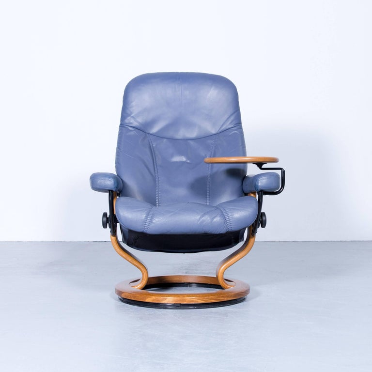 Stressless Consul Relax Armchair Light Blue Leather Relax Function TV ...