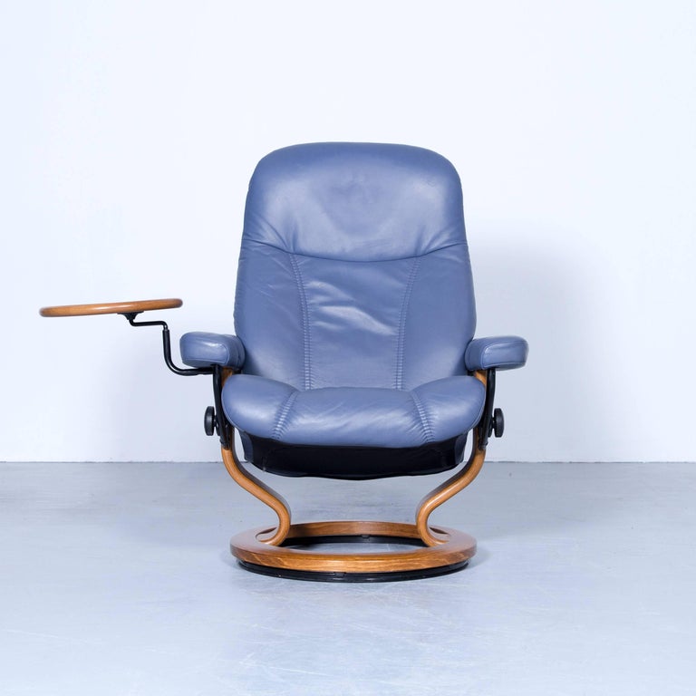 Stressless Consul Relax Armchair Light Blue Leather Relax Function TV ...