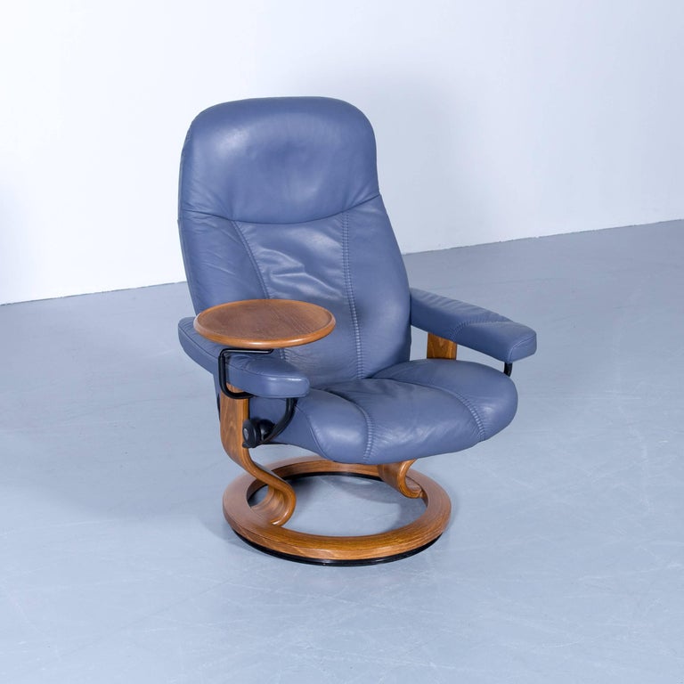 Stressless Consul Relax Armchair Light Blue Leather Relax Function TV ...