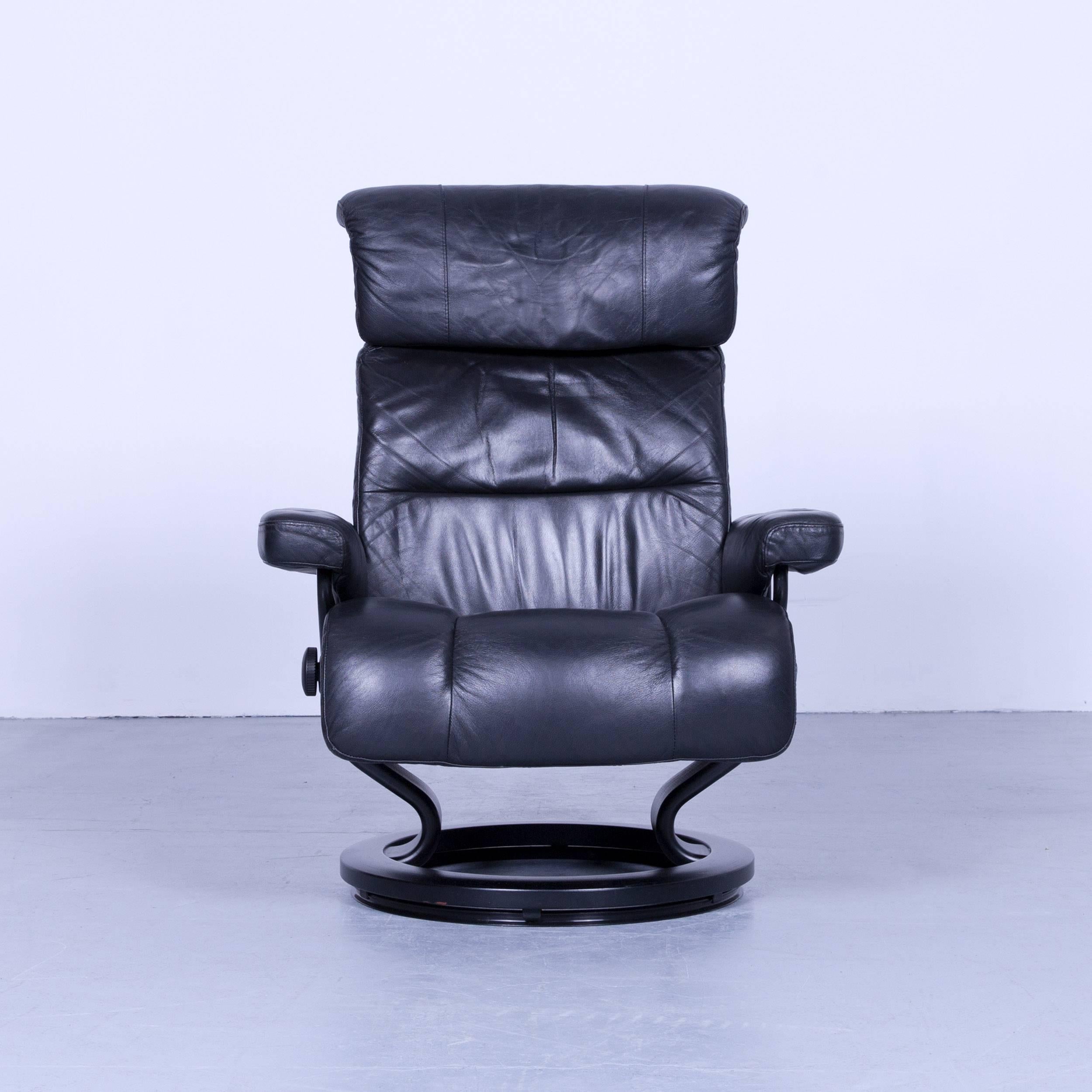 Stressless Relax Armchair Black Leather Relax Recliner TV Chair Wood at ...