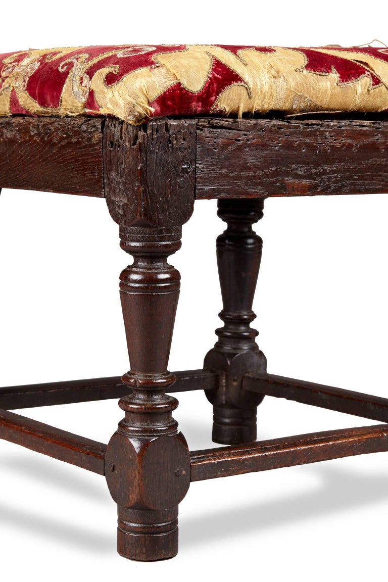 Elizabethan Upholstered Low Stool at 1stDibs