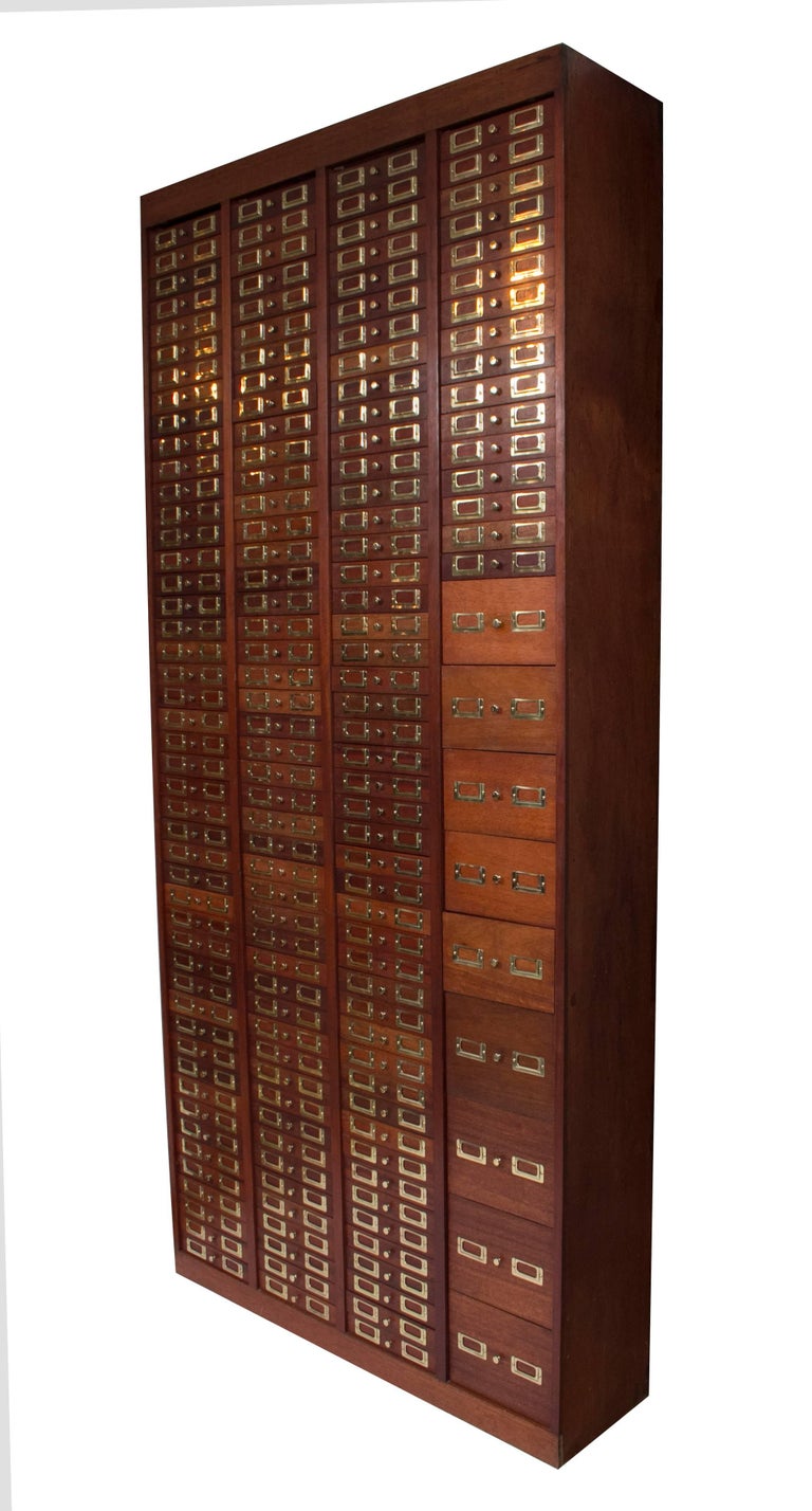 Mahogany Bank of 166 Collectors Drawers at 1stDibs