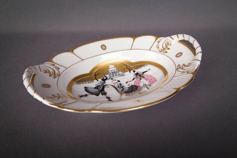 Beautiful Rosenthal Bowl of Rhododendron Hand-Painted Rococo Scene For ...