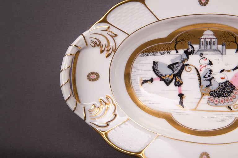 Beautiful Rosenthal Bowl of Rhododendron Hand-Painted Rococo Scene For ...