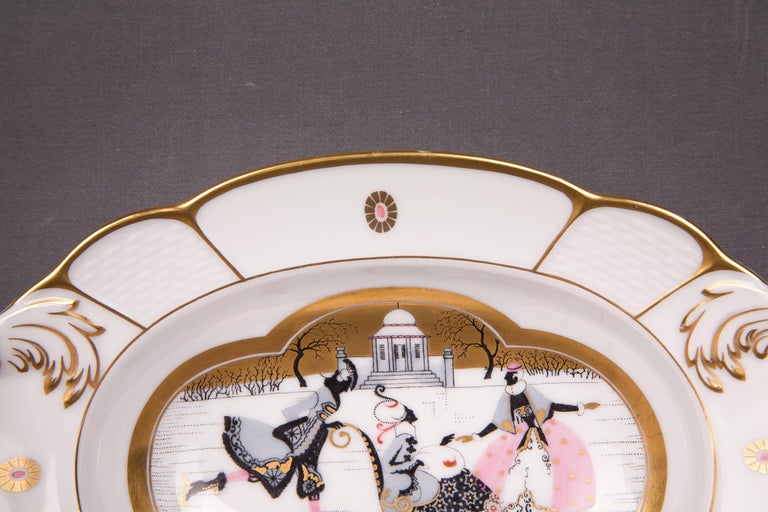 Beautiful Rosenthal Bowl of Rhododendron Hand-Painted Rococo Scene For ...