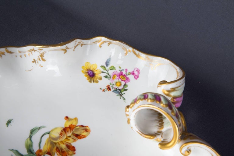 Huge KPM Berlin Bowl with a Lot of Flowers and Very Much Gold For Sale ...