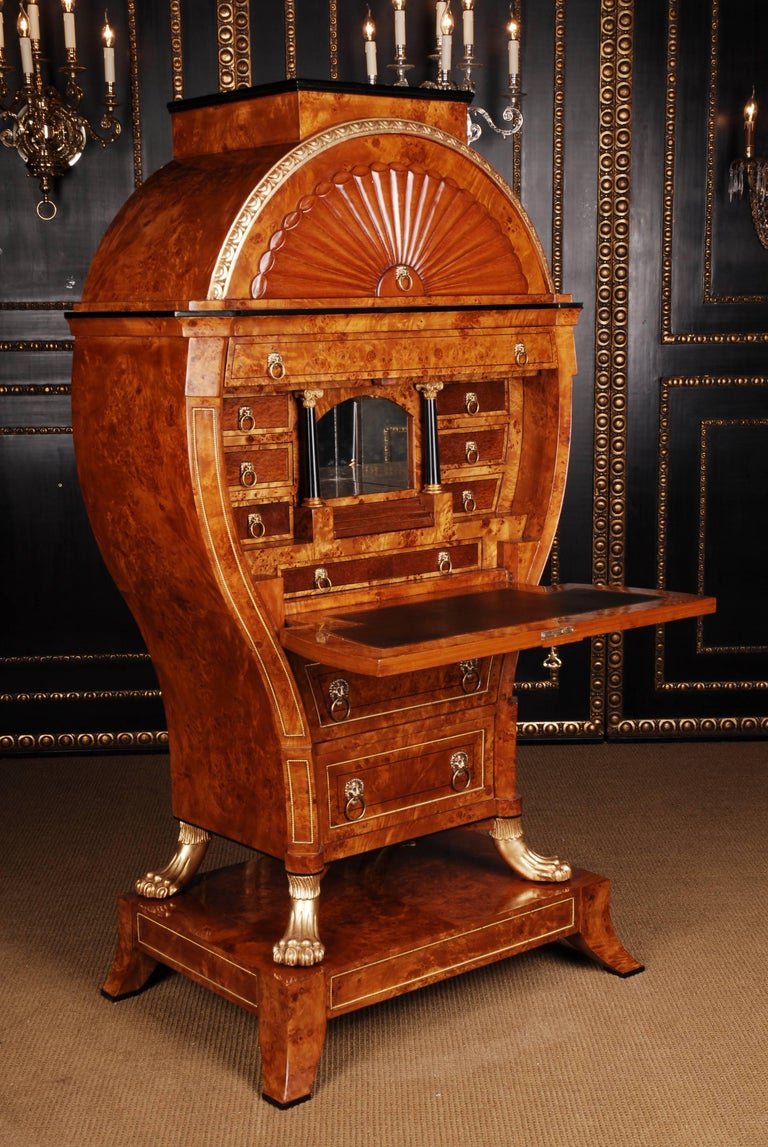 Lyre Secretaire in Vienna Biedermeier Style at 1stDibs