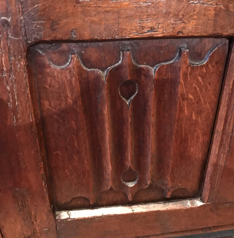 Gothic Late 15th Century Chest Linenfold Pannels of the Period at 1stDibs