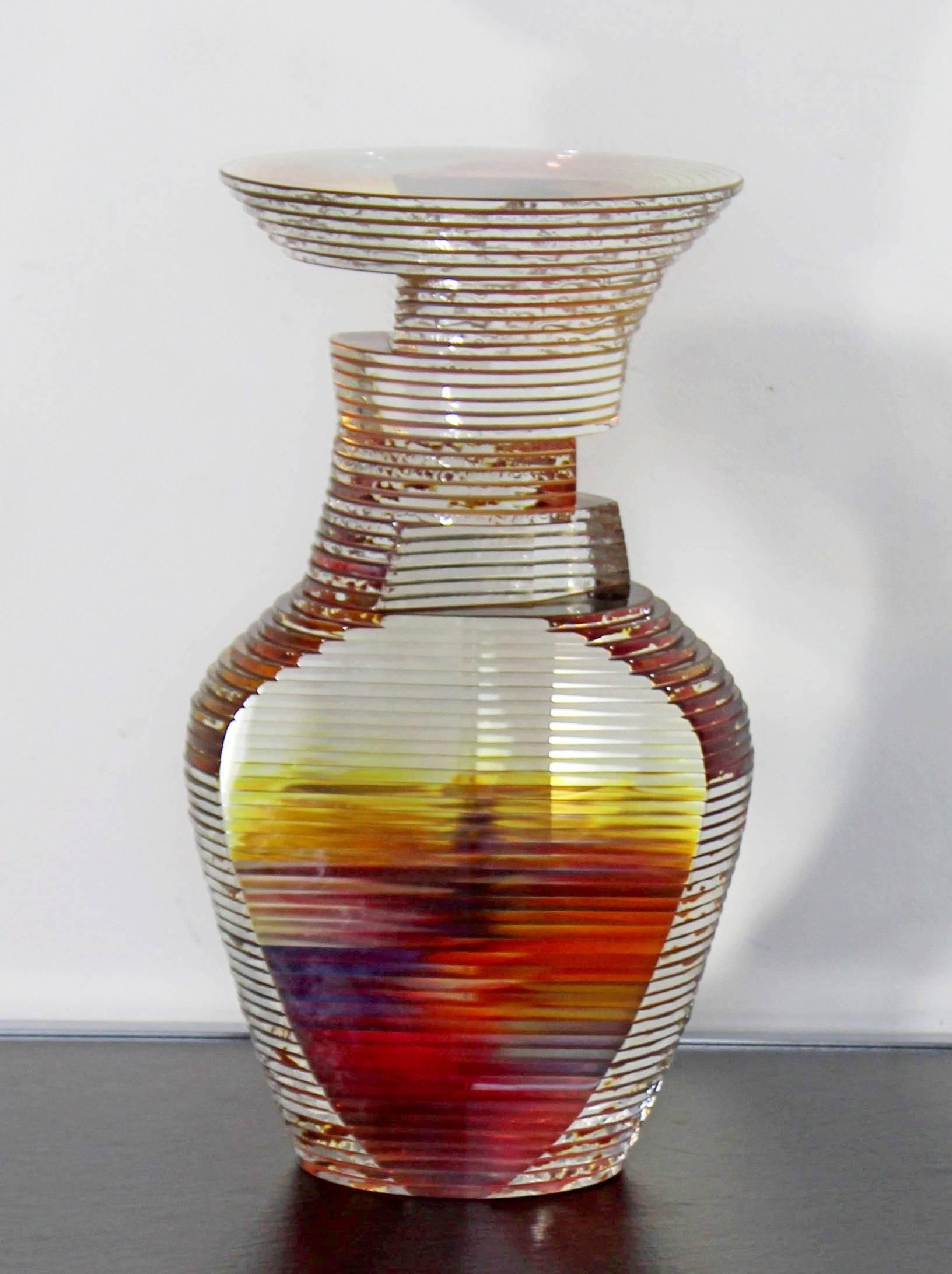 Contemporary Large Glass Table Sculpture Signed by Sidney Hutter Dated ...