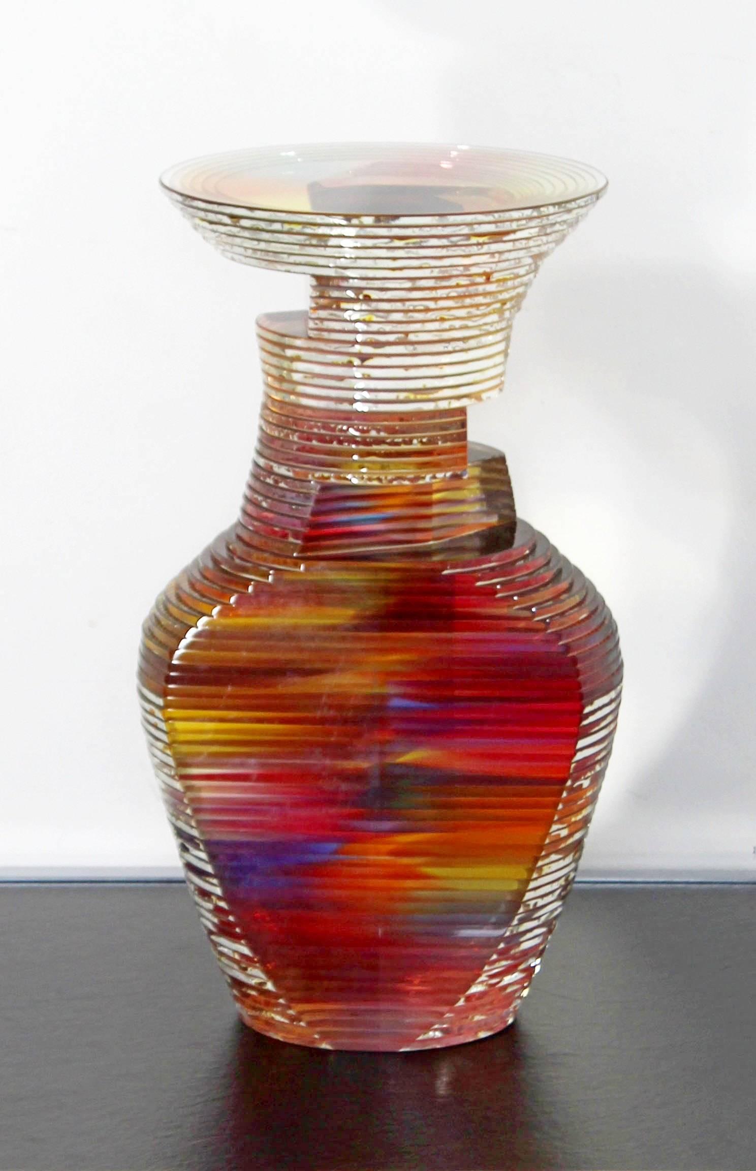 Contemporary Large Glass Table Sculpture Signed by Sidney Hutter Dated ...