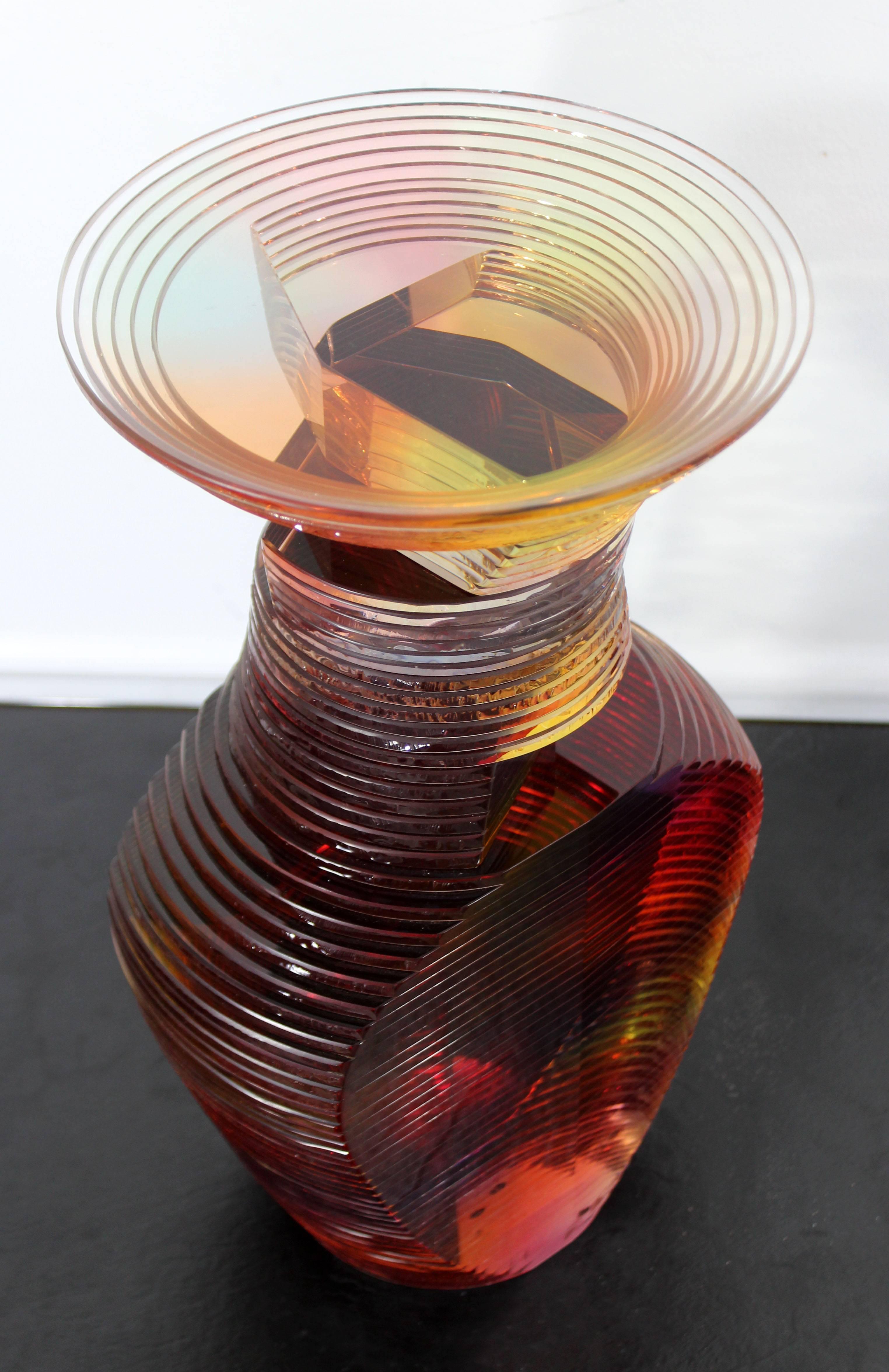 Contemporary Large Glass Table Sculpture Signed by Sidney Hutter Dated ...