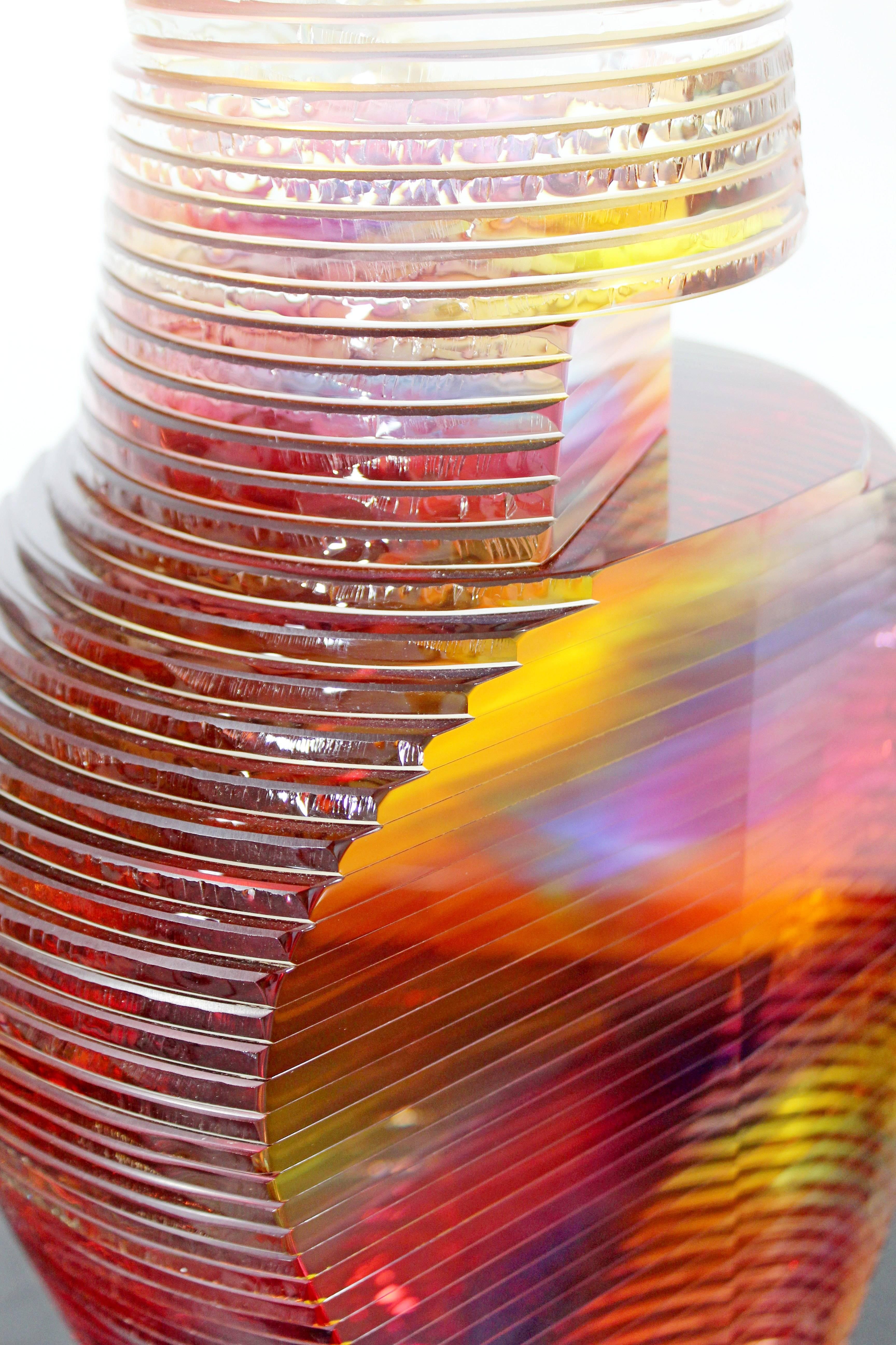 Contemporary Large Glass Table Sculpture Signed by Sidney Hutter Dated ...