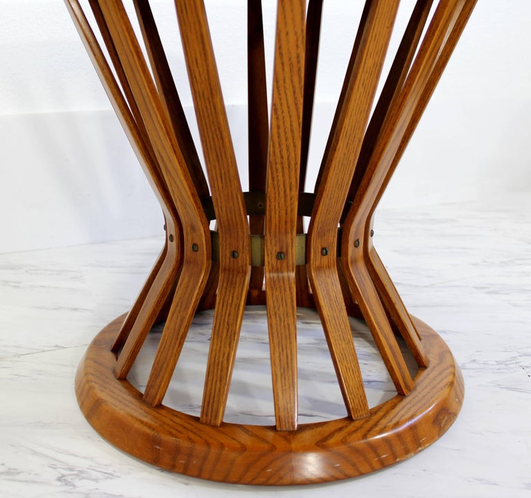 Mid-Century Modern Dunbar Wheat Sheaf Marble and Wood Round Coffee ...