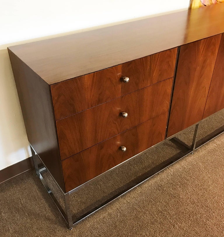 Mid-Century Modern Baughman for Rougier Walnut Credenza on Floating ...
