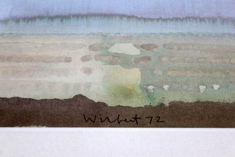 Mid-Century Modern Framed Watercolor by Robert Wilbert Signed Dated ...