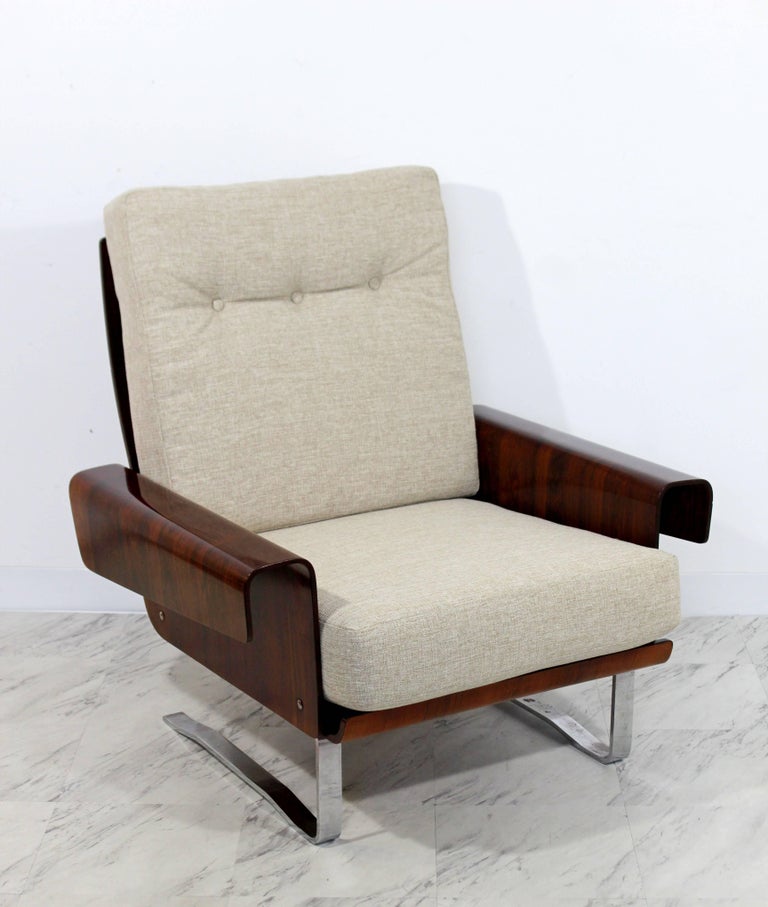 Midcentury Modern Selig Danish Bentwood Rosewood and Chrome Lounge ...