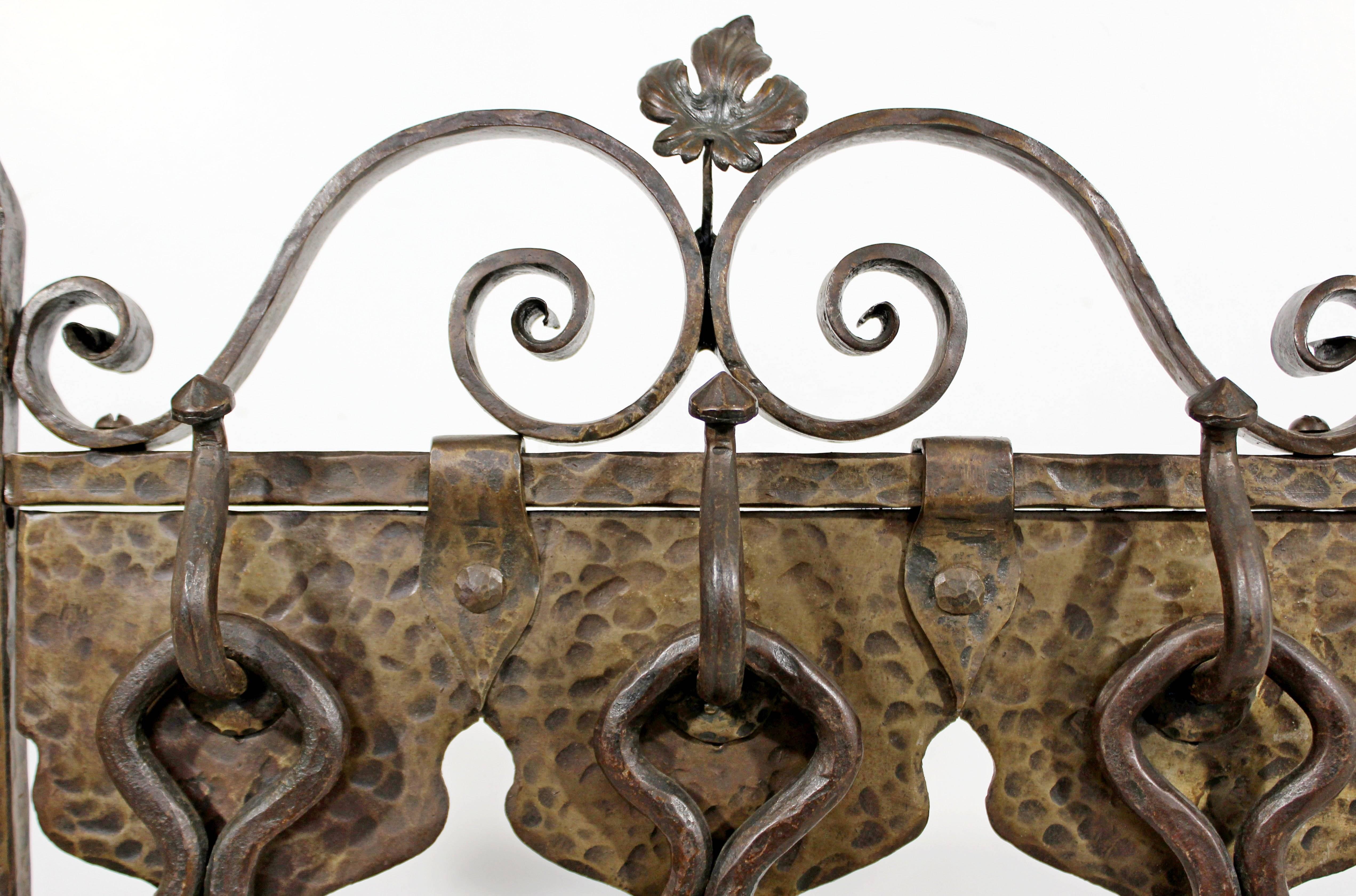 French Art Deco Hand-Forged Wrought Iron Fireplace Tool Set For Sale at ...