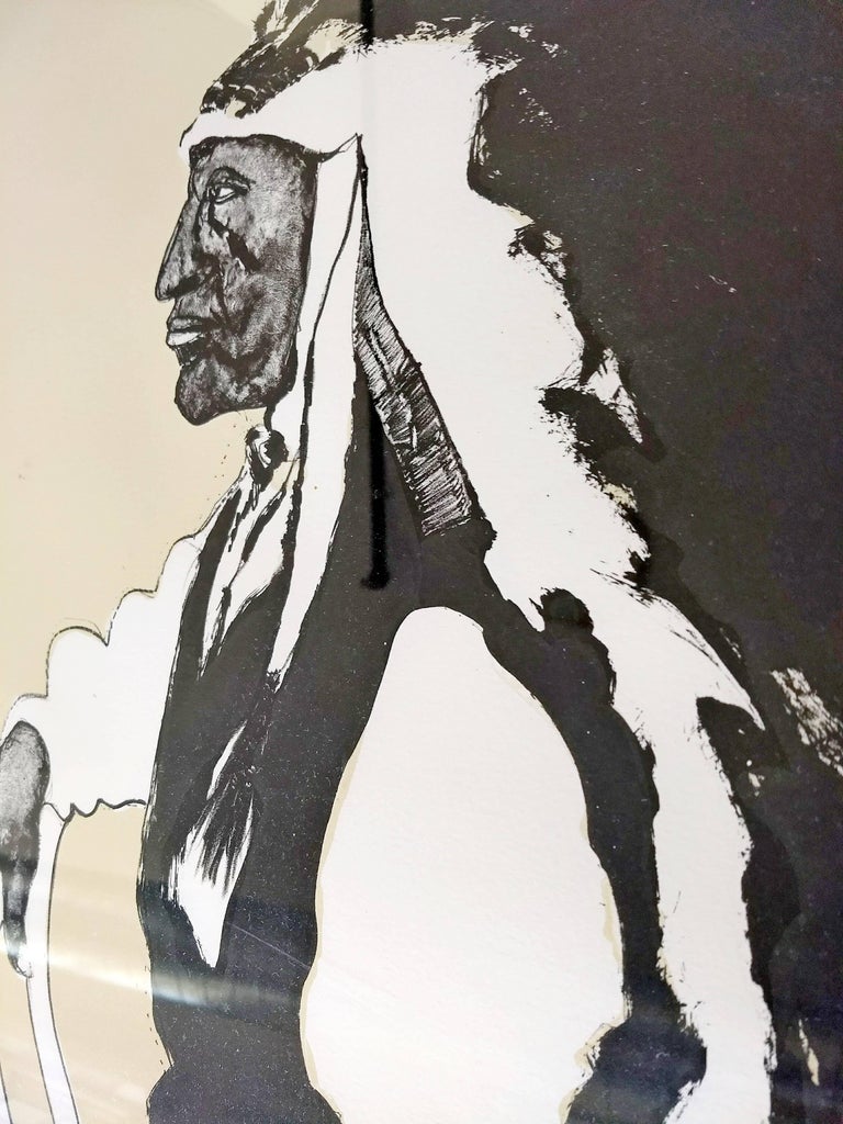 Mid-Century Modern Framed Print of Native American Signed Fritz ...
