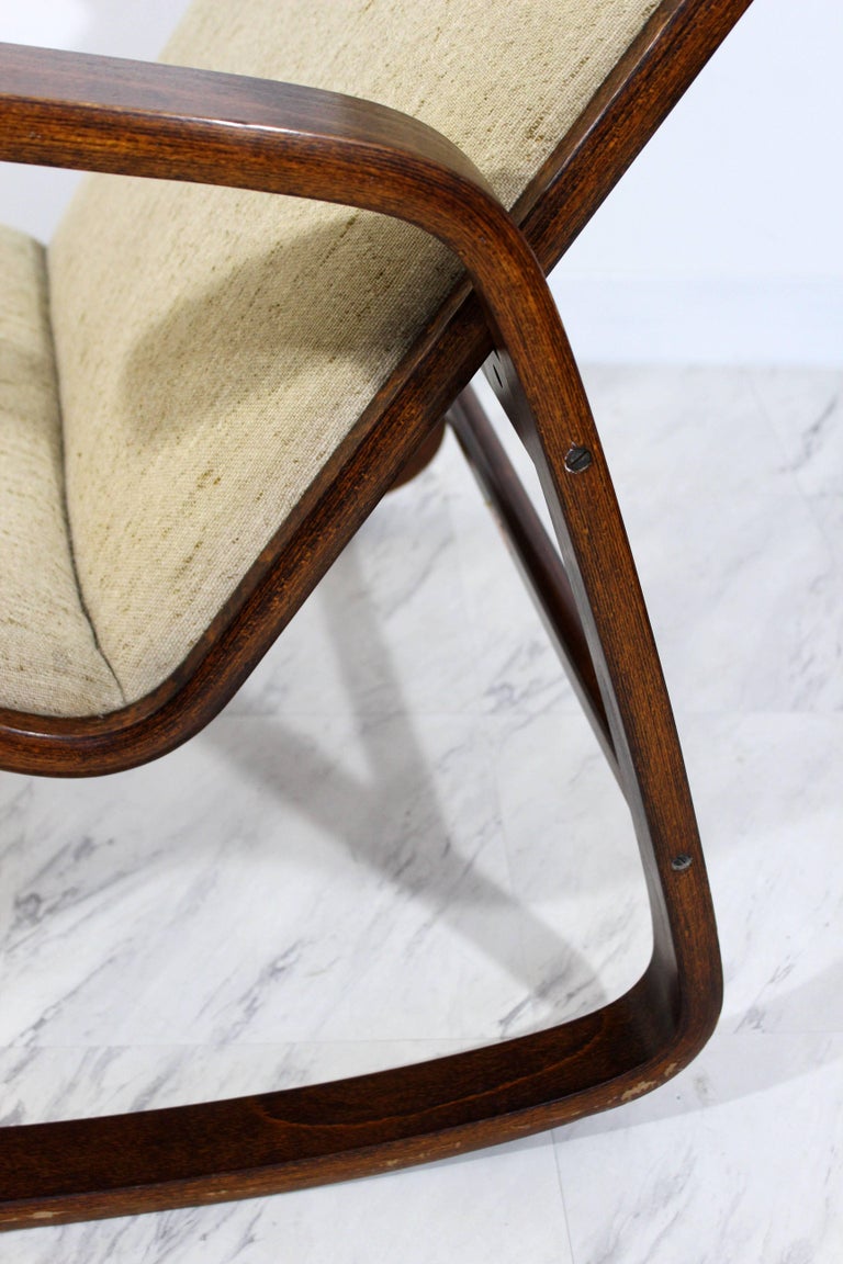 Mid-Century Modern Bent Wood Rocker Rocking Chair Ingmar Relling ...