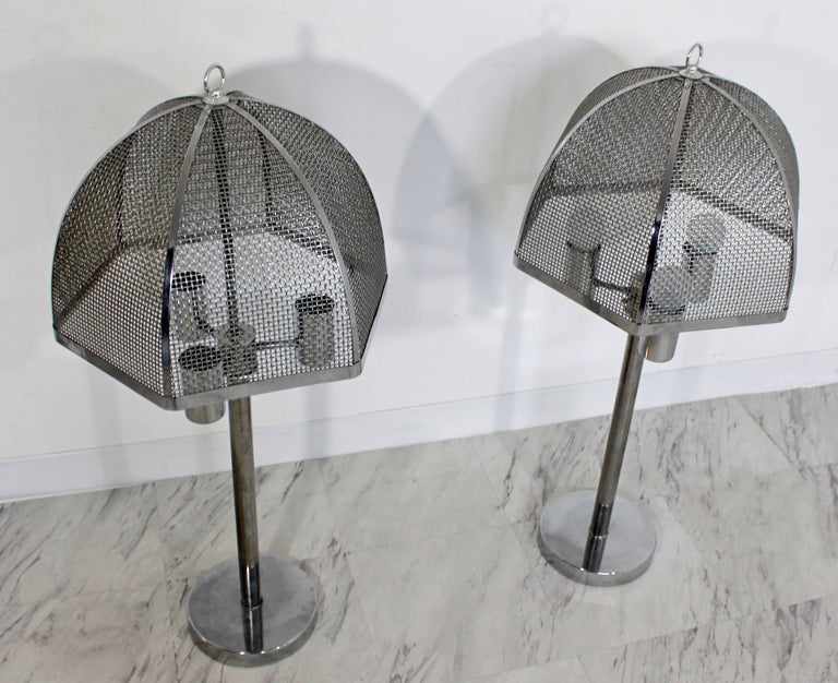 Vintage Mid-Century Modern Pair of Laurel Style Wire Mesh Table Lamps ...