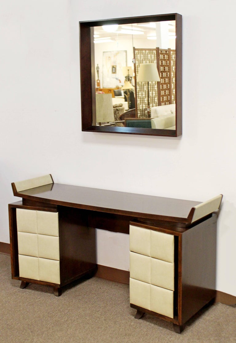 Vintage Art Deco Gilbert Rohde for Herman Miller Mahogany Vanity and ...