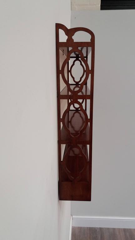 Arthur Brett Mahogany Wall-mounted Fretwork Bookshelf For Sale at 1stDibs