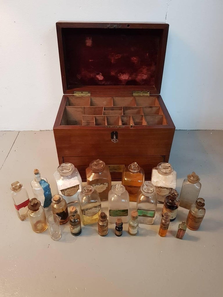Late 19th Century English Mahogany Apothecary or Medicine Travel ...