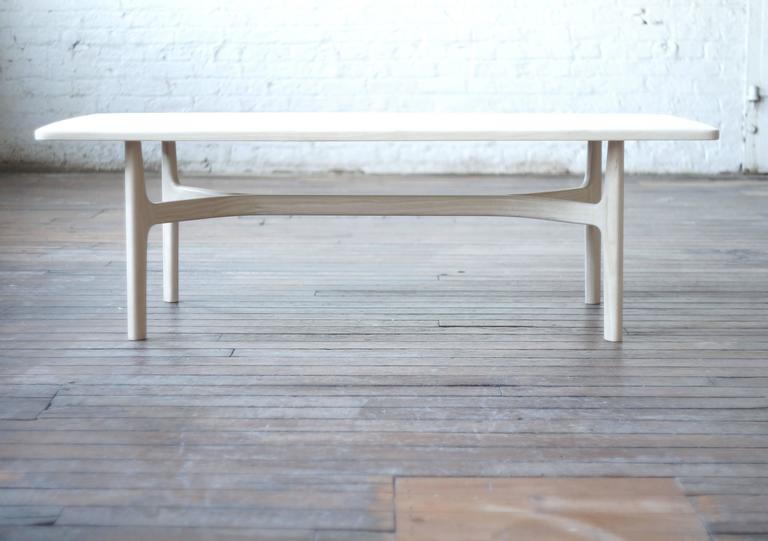 T06 Contemporary Handmade Coffee Table with Bent Wood Rails, in Solid ...