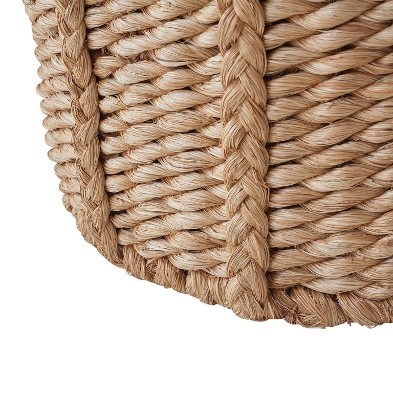 Imported Lubid Natural Woven Abaca 24" Ear Handle Basket at 1stDibs