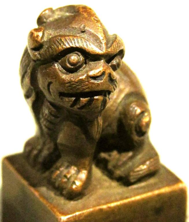 Group of Five Miniature Chinese Bronze Seals / Chops, Late Qing Period at 1stDibs