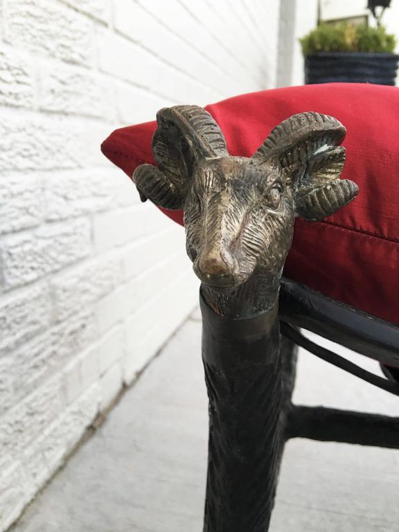 Regency-Style Hand-Forged Bronze Rams Head and Hoof Bench For Sale at ...