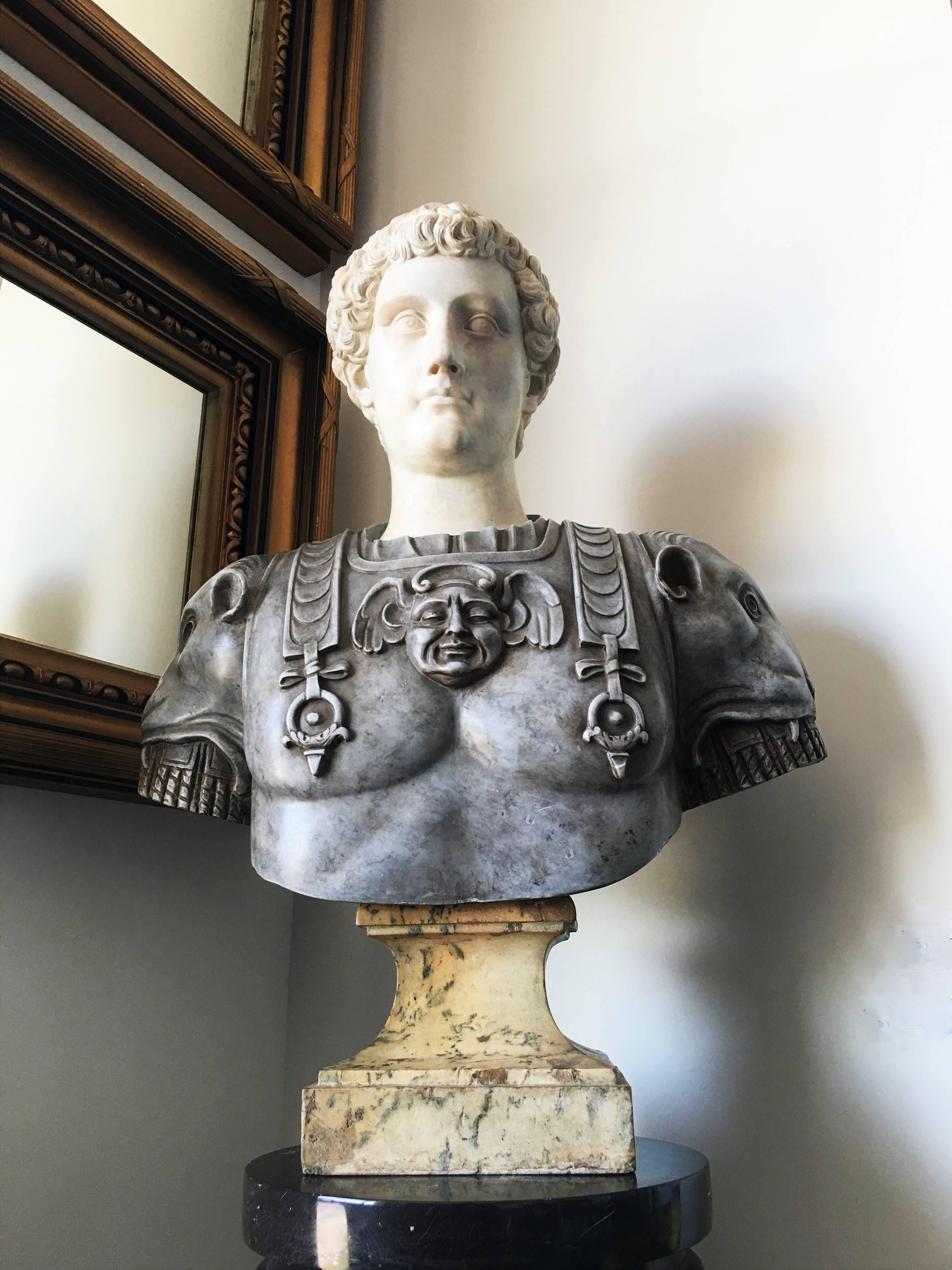 Lifesize Italian Marble Bust of a Roman Warrior, circa 1750 For Sale at ...