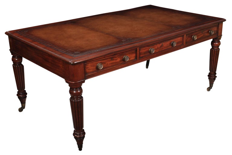 Large Mahogany Partners Writing Table at 1stDibs